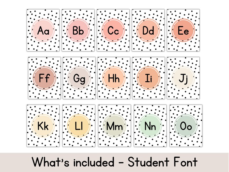 Spotty Boho Alphabet Posters: Classroom Decor (digital Download) - Etsy
