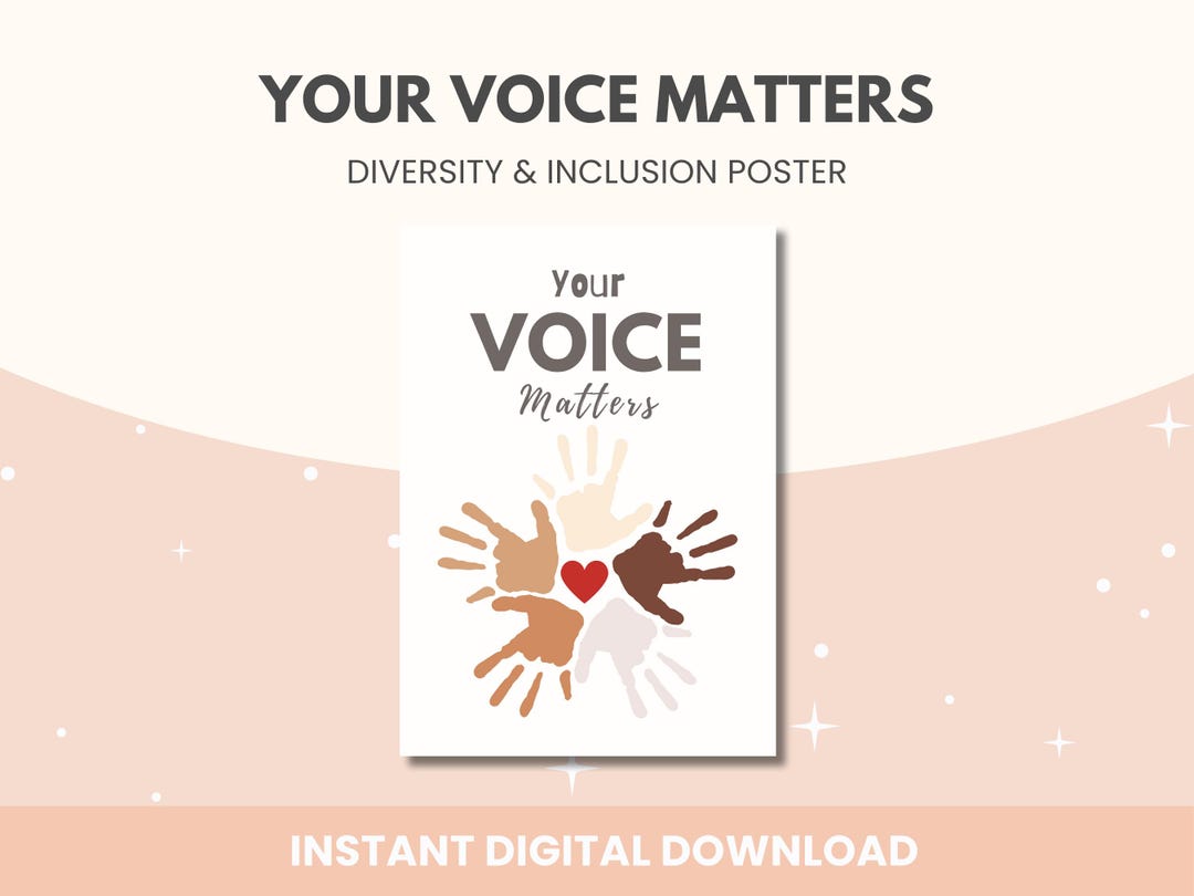 Your Voice Matters Diversity Poster: Inclusive Classroom Art (digital ...