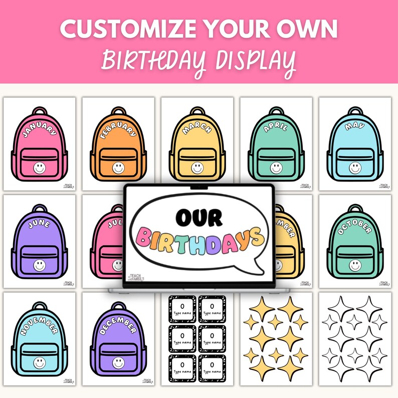 Composition Notebook Classroom Birthday Display Kit: Bulletin Board ...