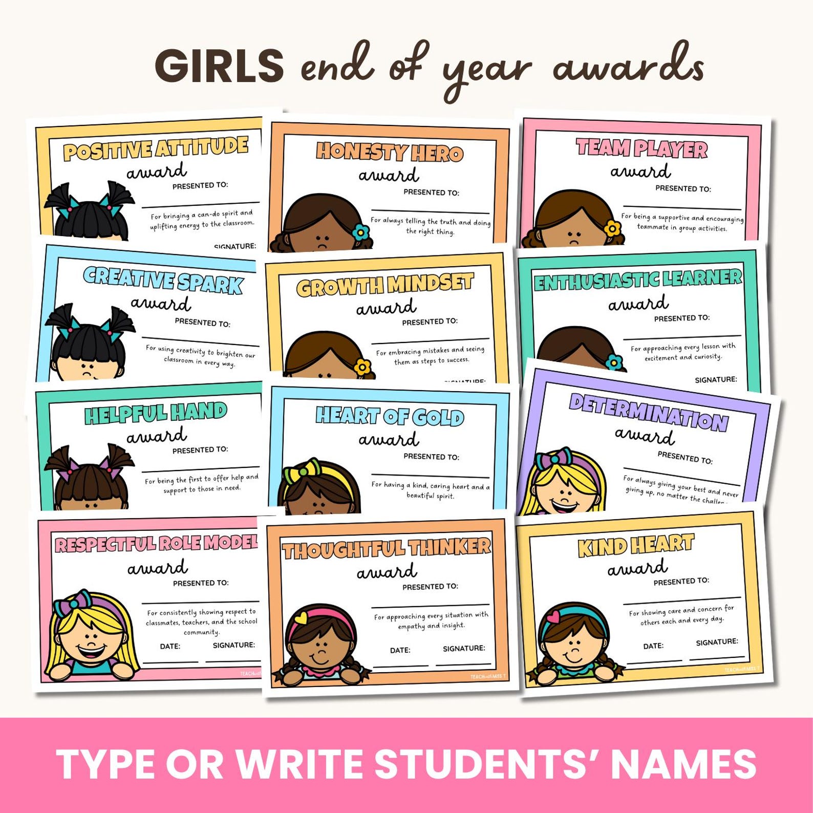 Classroom End of Year Awards | Student Certificates | Rainbow End of ...