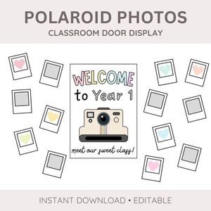 Polaroid Camera Classroom Door Display Editable Bundle Polaroid Camera ...