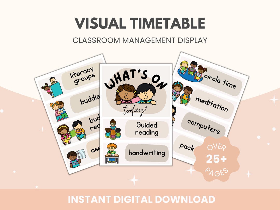 Neutral Classroom Visual Timetable Editable | Neutral Classroom Decor ...