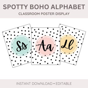 Spotty Boho Alphabet Posters: Classroom Decor (digital Download) - Etsy