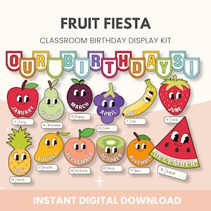Fruit Fiesta Classroom Birthday Display | Classroom Bulletin Board ...