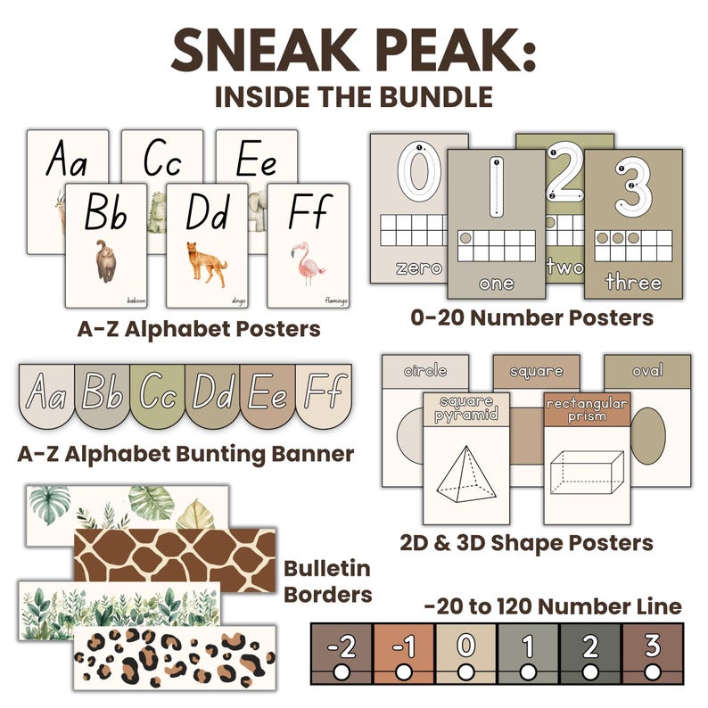 Safari Classroom Decor Bundle | Back to School Bundle (digital Download ...