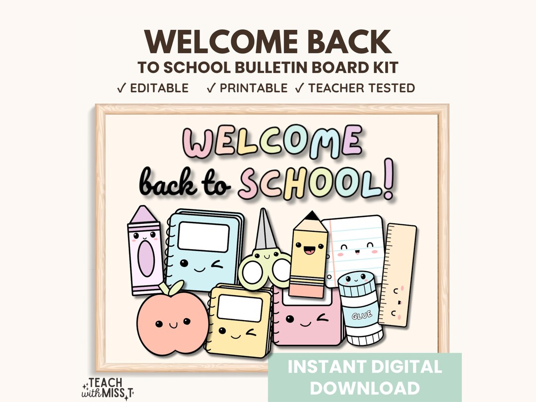 Welcome Back to School Bulletin Board: Pastel Rainbow Classroom Decor ...