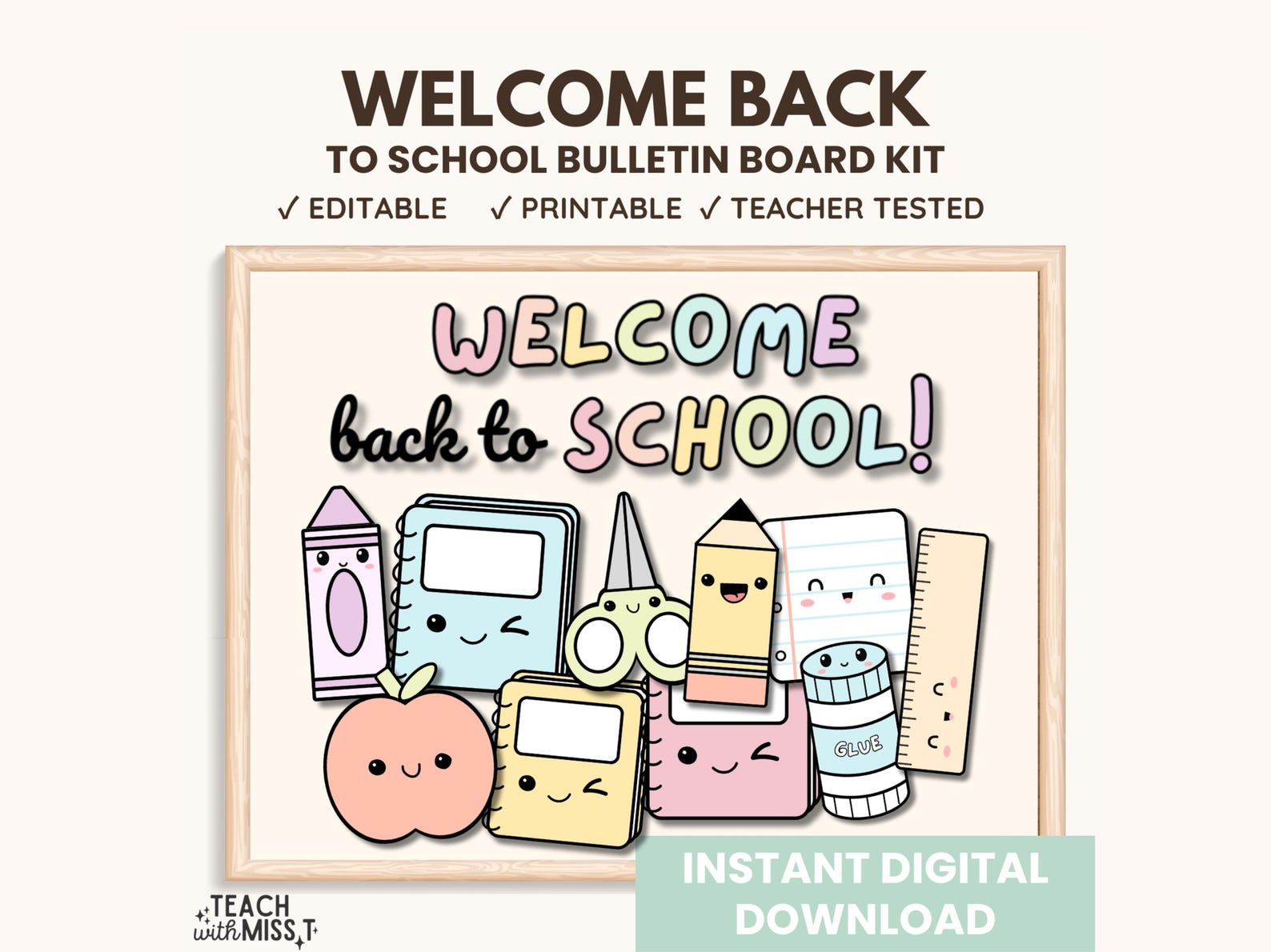 Welcome Back to School Bulletin Board: Pastel Rainbow Classroom Decor ...