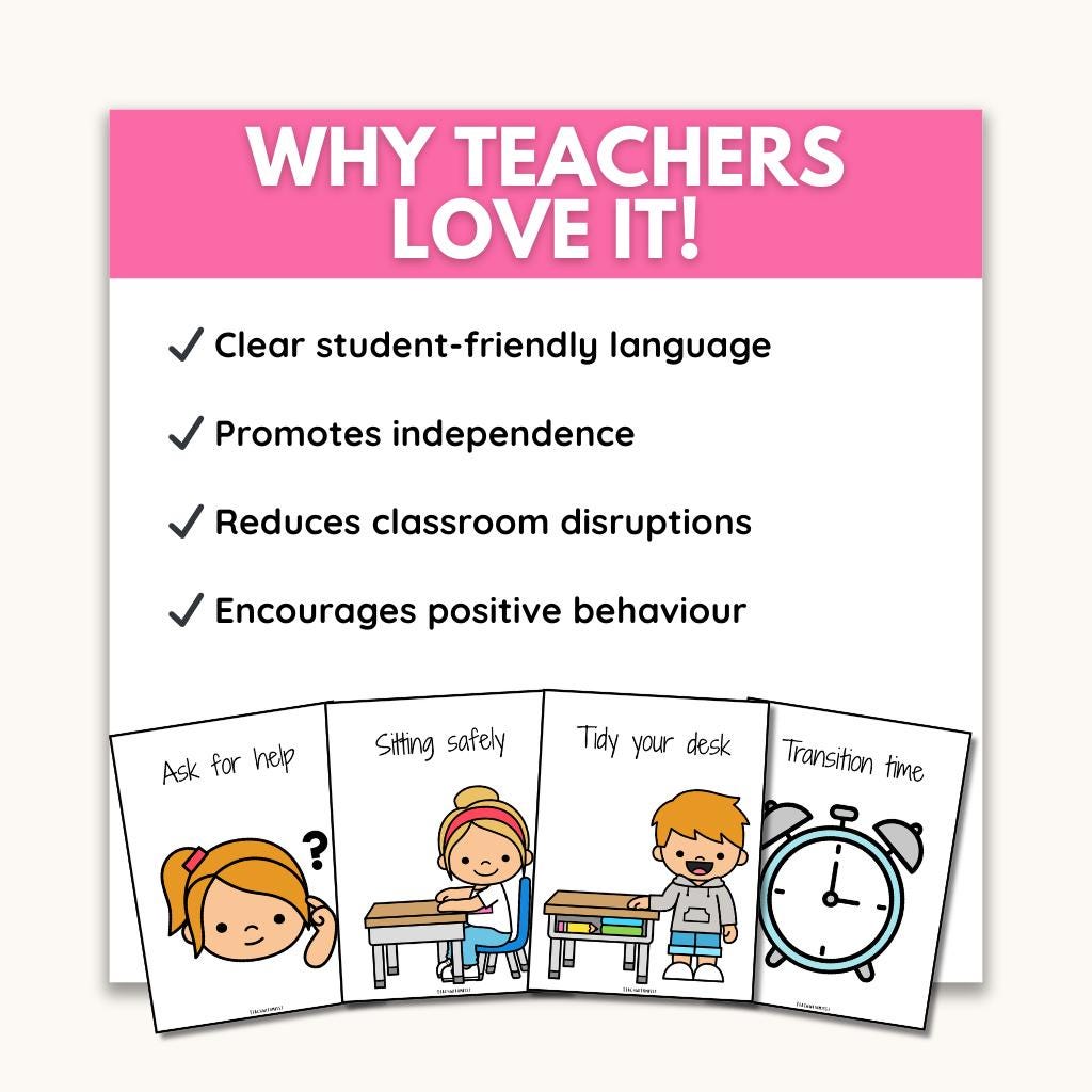 40+ Behavior Visual Support Flashcards | Classroom Management Charts ...