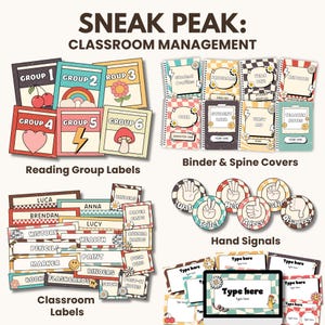 Groovy Retro Classroom Decor Bundle | Editable Classroom Printables ...