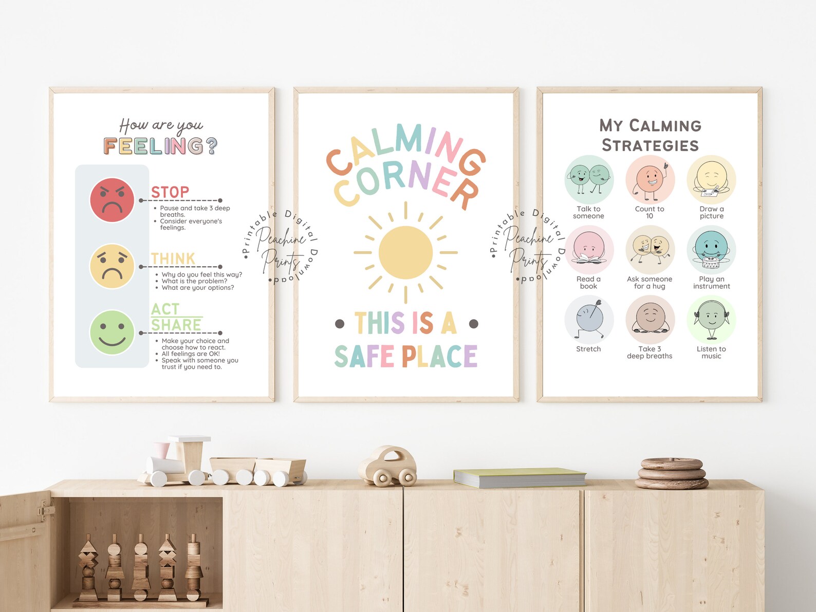 Calm Down Corner Poster Safe Place Print Calming Corner | Etsy