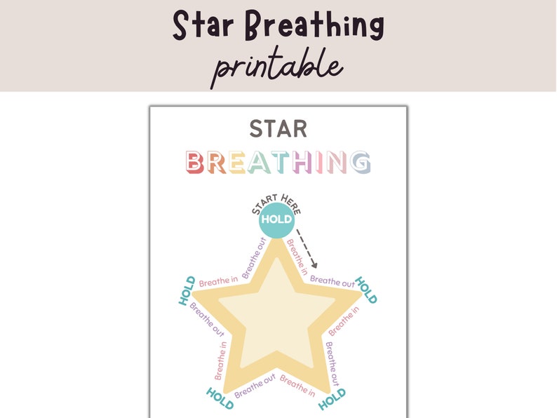 Star Breathing Poster Mindfulness Breathing Mental Health - Etsy