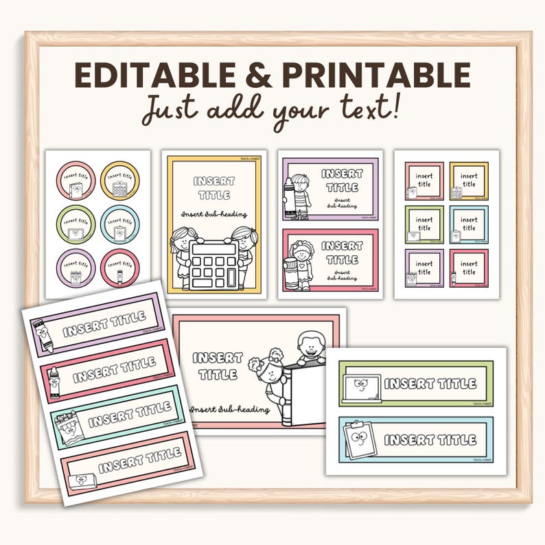Rainbow Classroom Labels Templates: Classroom Organization (digital ...