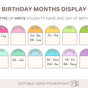 Rainbow Classroom Birthday Display Bundle Class Birthday Bulletin Board ...