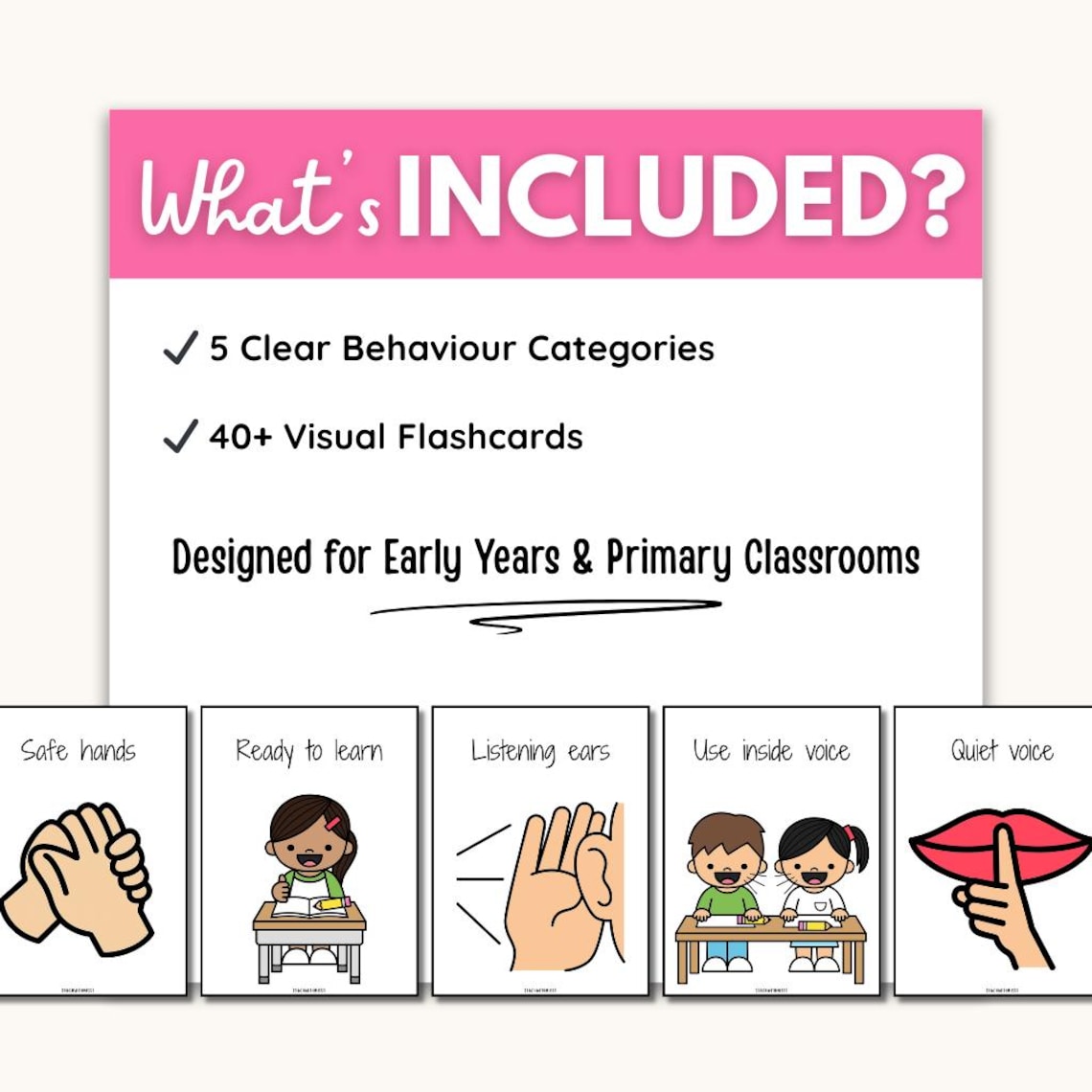 40+ Behavior Visual Support Flashcards | Classroom Management Charts ...