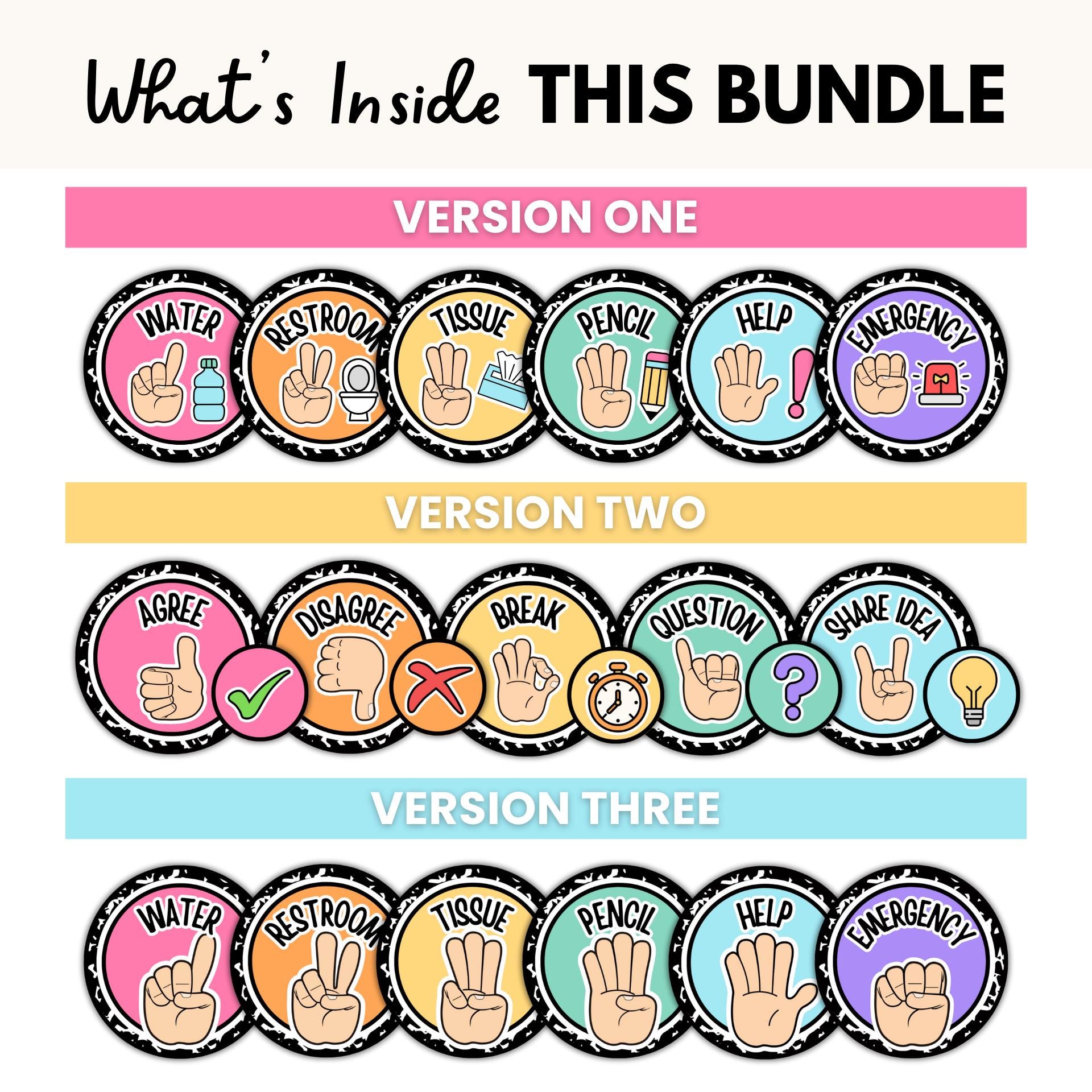 Classroom Hand Signals Poster Display | Composition Notebook Classroom ...