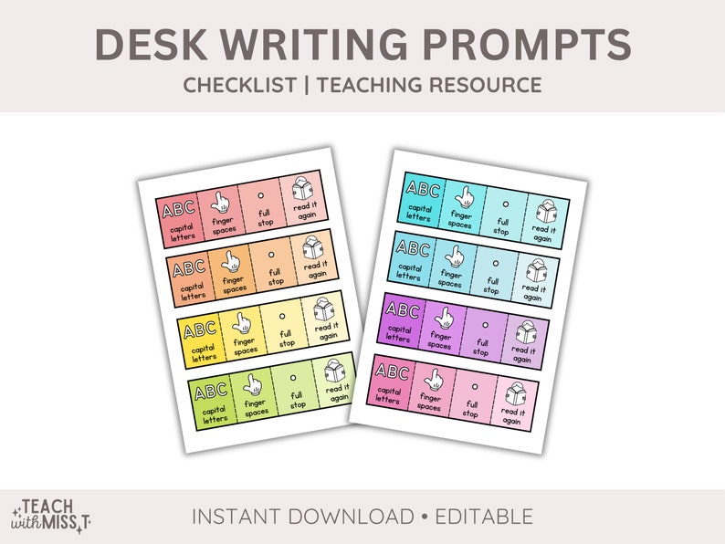 Writing Prompts Printables Student Desk Writing Prompts Teacher Writing ...