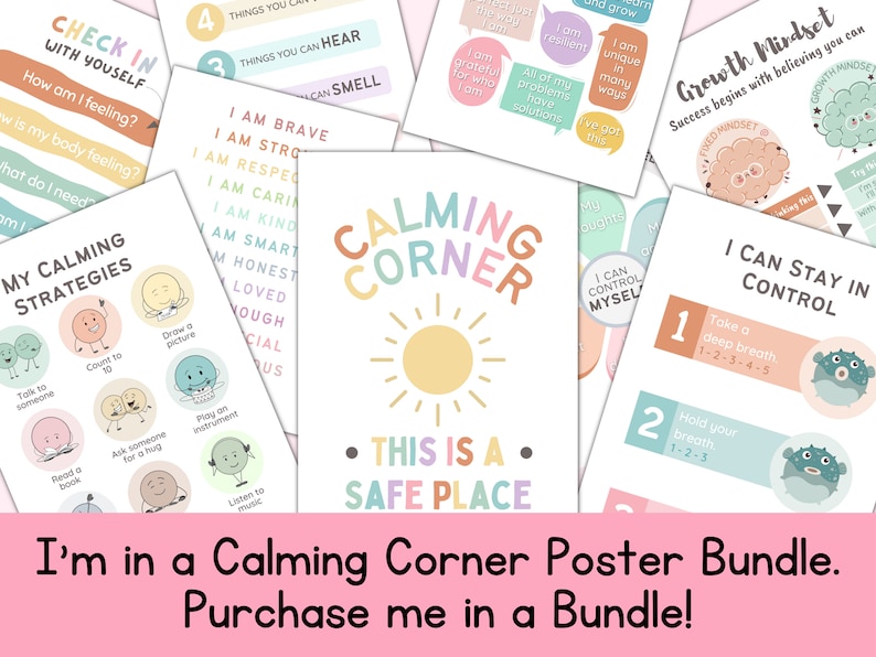 Calm Down Corner Poster Safe Place Print Calming Corner - Etsy