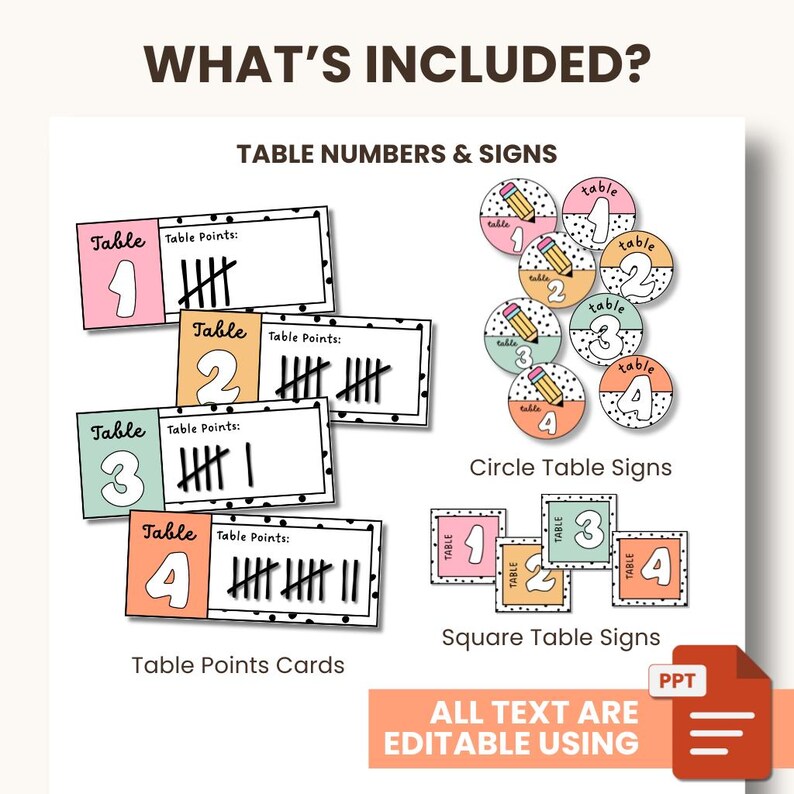 Spotty Boho Bliss Classroom Table Numbers | Classroom Table Signs ...