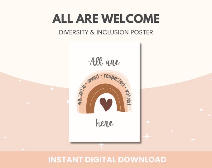 Inclusive Classroom Art, Set of 6, Diversity Poster, Human Equality Art ...
