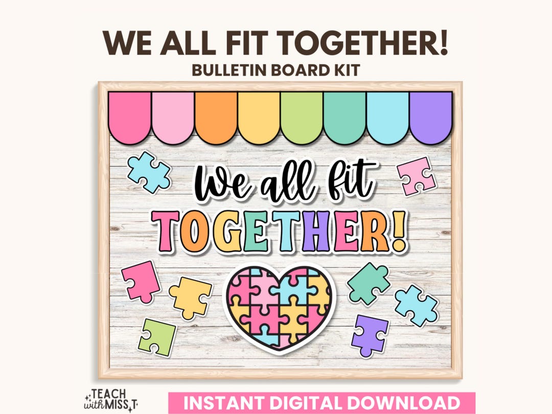 We All Fit Together: Bulletin Board Kit (digital Download) - Etsy