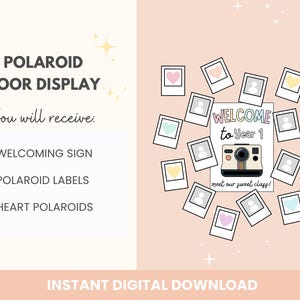 Polaroid Camera Classroom Door Display: Back to School Decor (digital ...