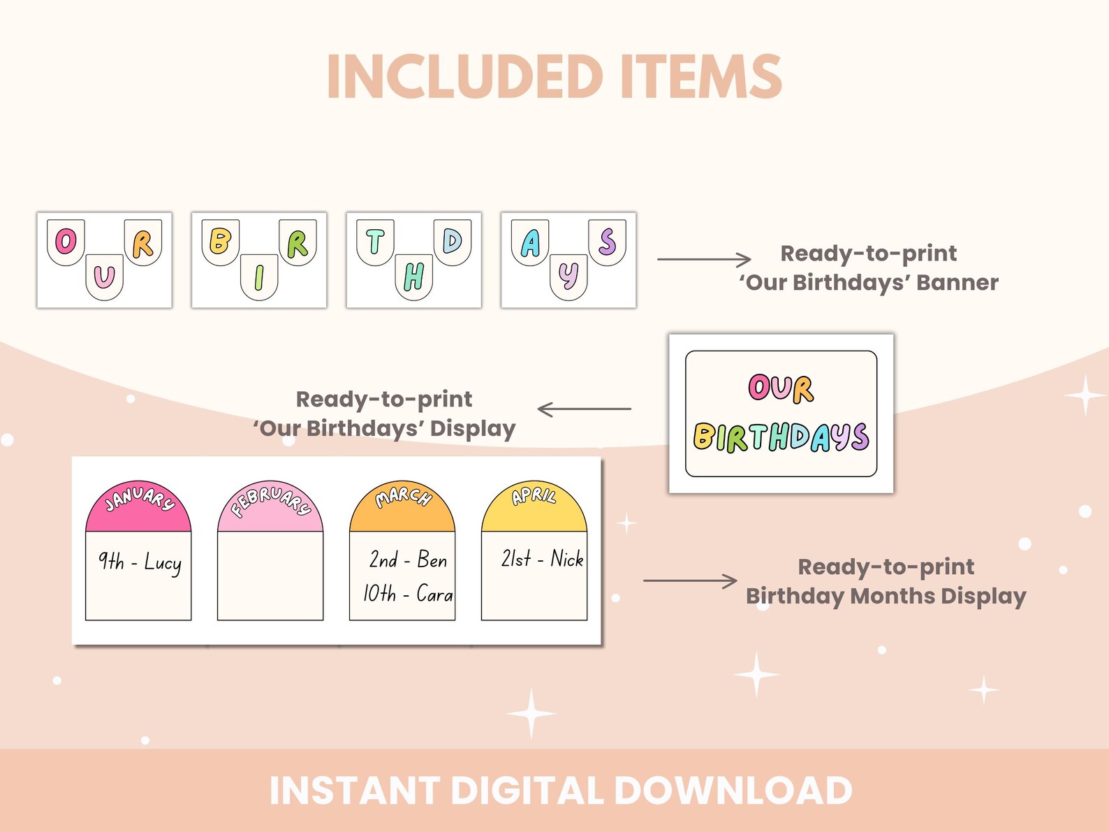 Rainbow Classroom Birthday Display: Bulletin Board Kit (digital ...