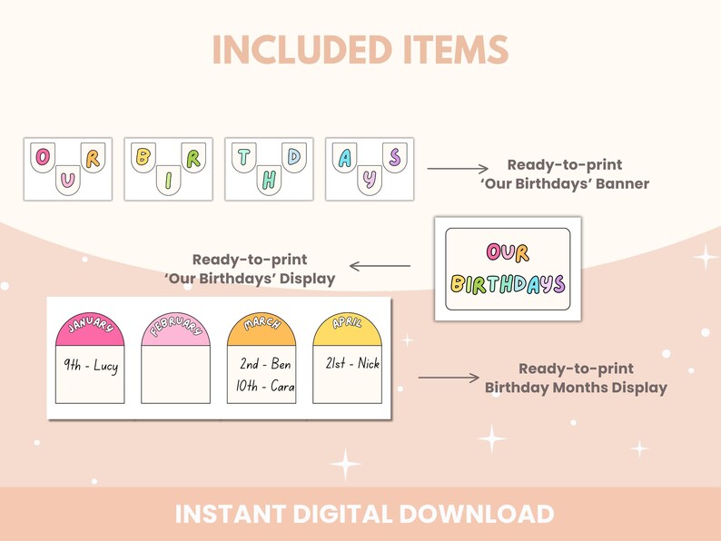 Rainbow Classroom Birthday Display: Bulletin Board Kit (digital ...