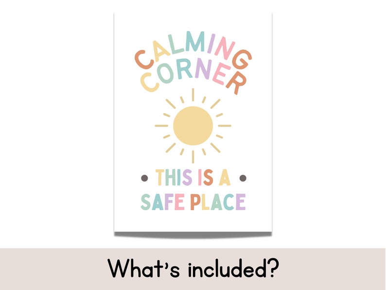 Calm Down Corner Poster Safe Place Print Calming Corner - Etsy