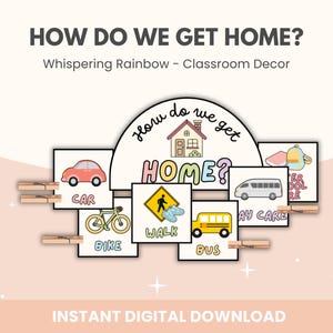 Classroom Home Time Display: Rainbow Classroom Decor (digital Download ...