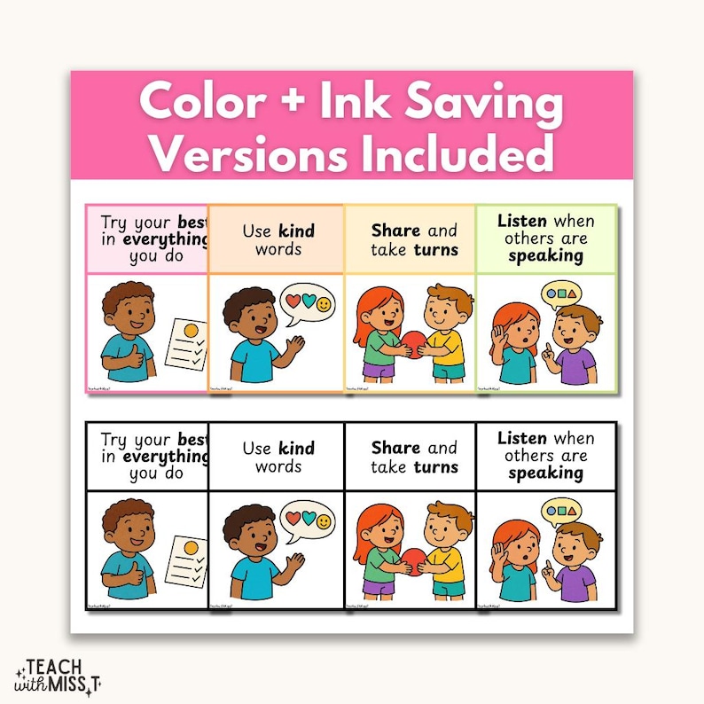Classroom Rules Posters: Classroom Management | Classroom Visuals ...