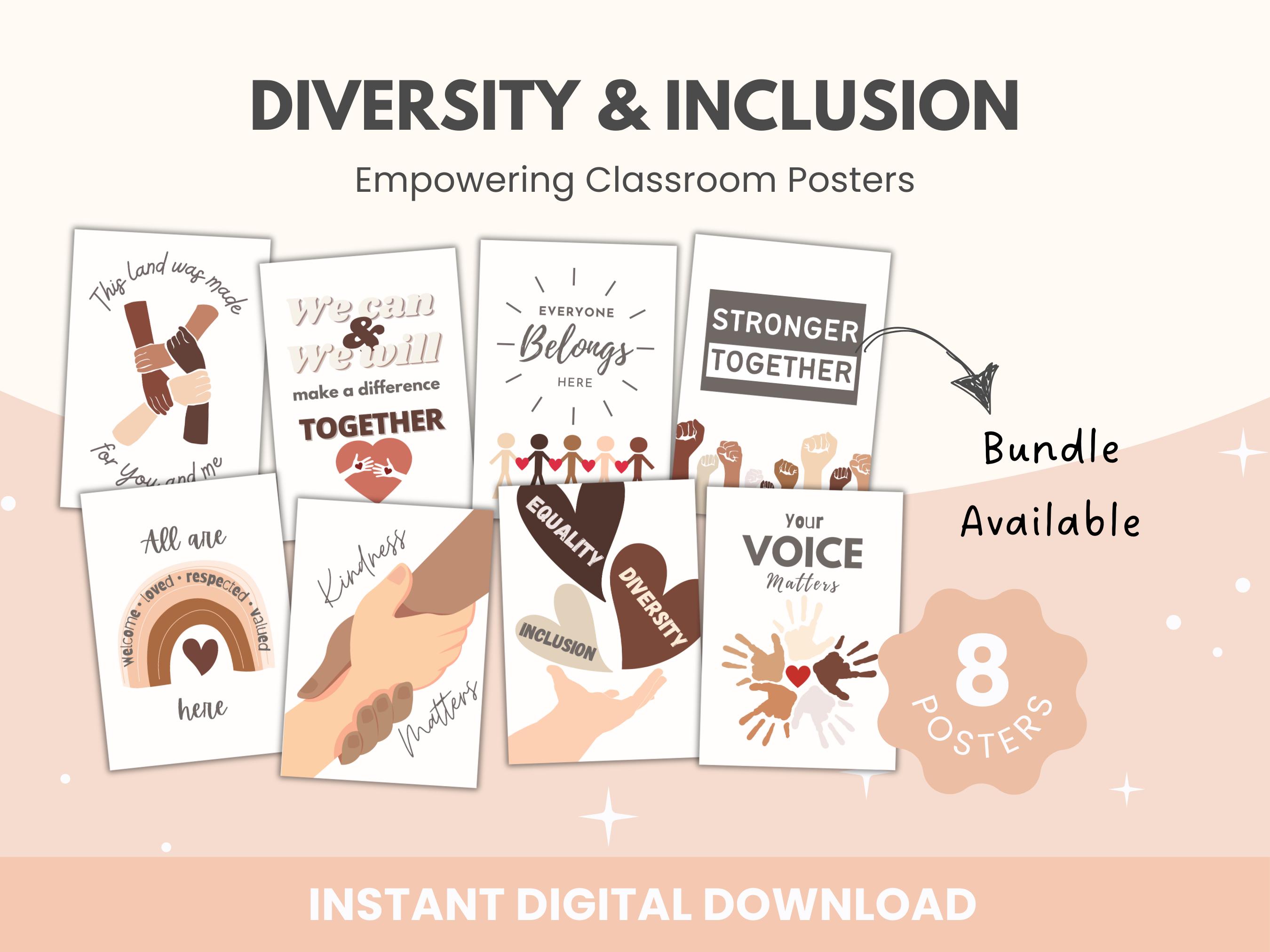 Kindness Matters Classroom Poster: Diversity & Inclusion Art (digital ...