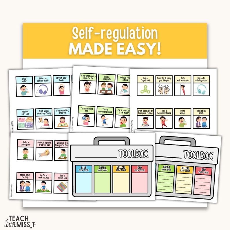 Zones of Regulation Toolbox for Kids - School Counseling Coping Skills ...
