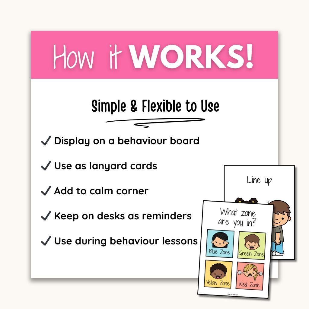 40+ Behavior Visual Support Flashcards | Classroom Management Charts ...