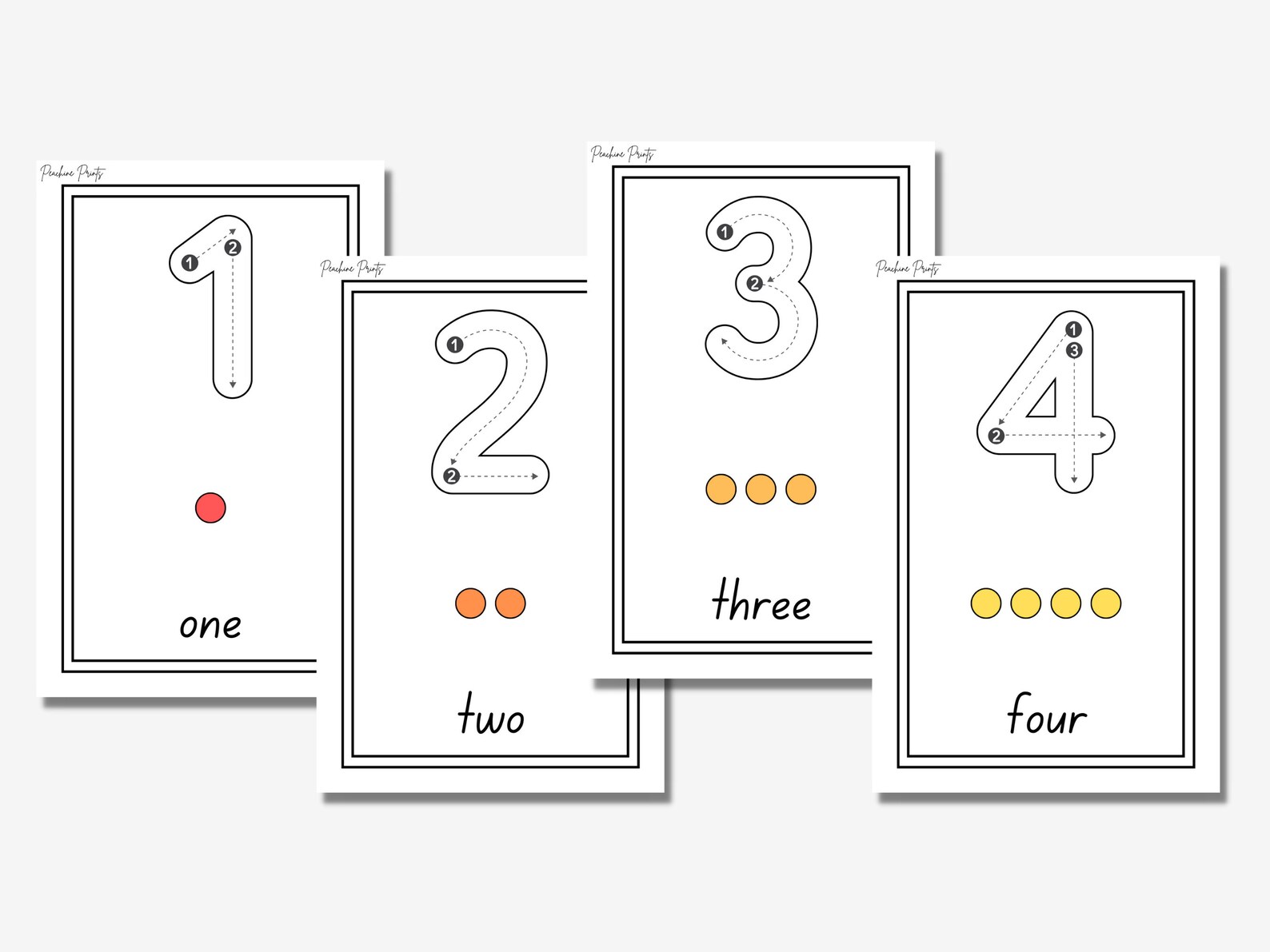 Number Formation Tracing Cards Printable Montessori Learning - Etsy
