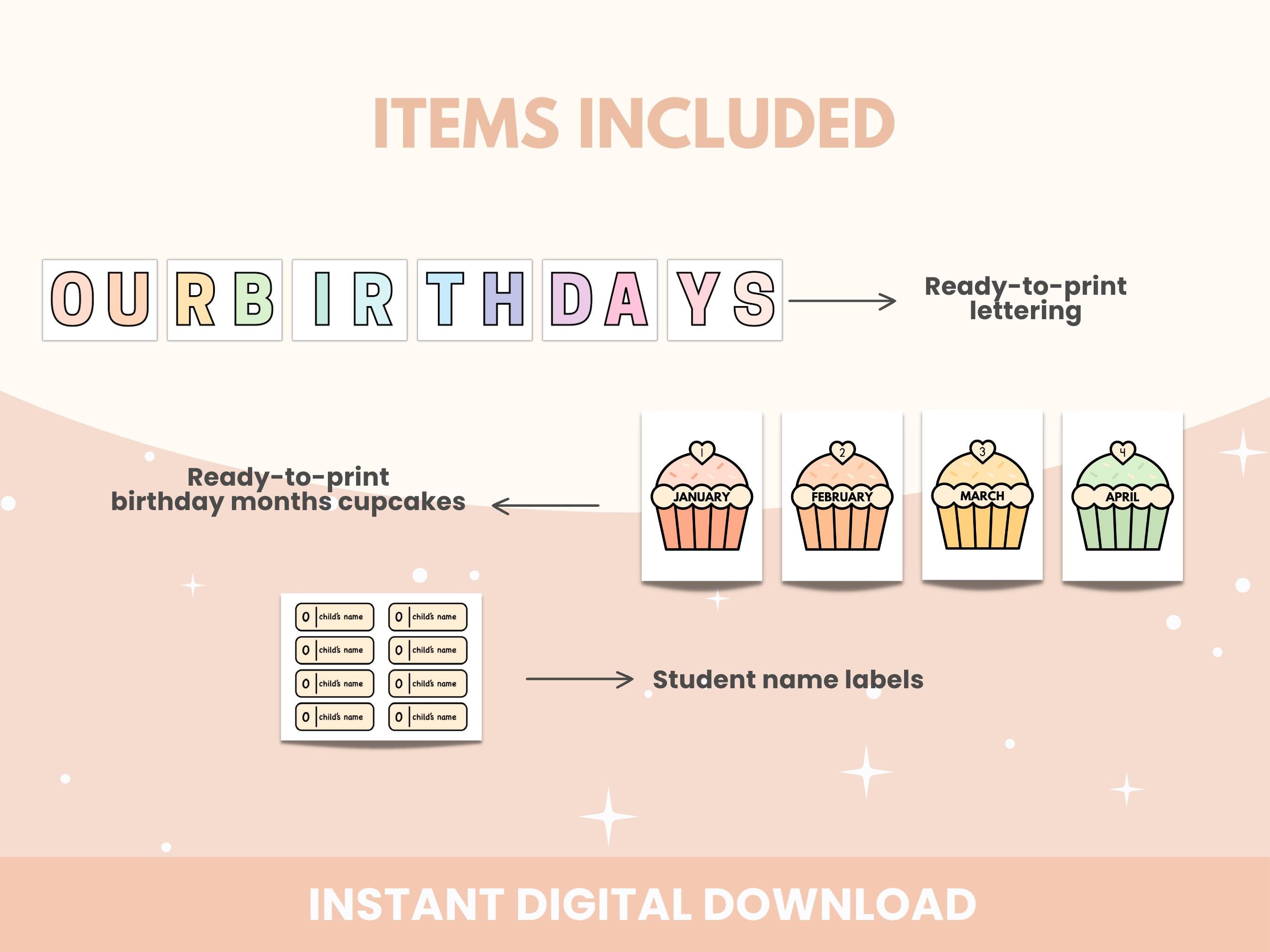 Cupcake Classroom Birthday Display Pack | Classroom Bulletin Board ...