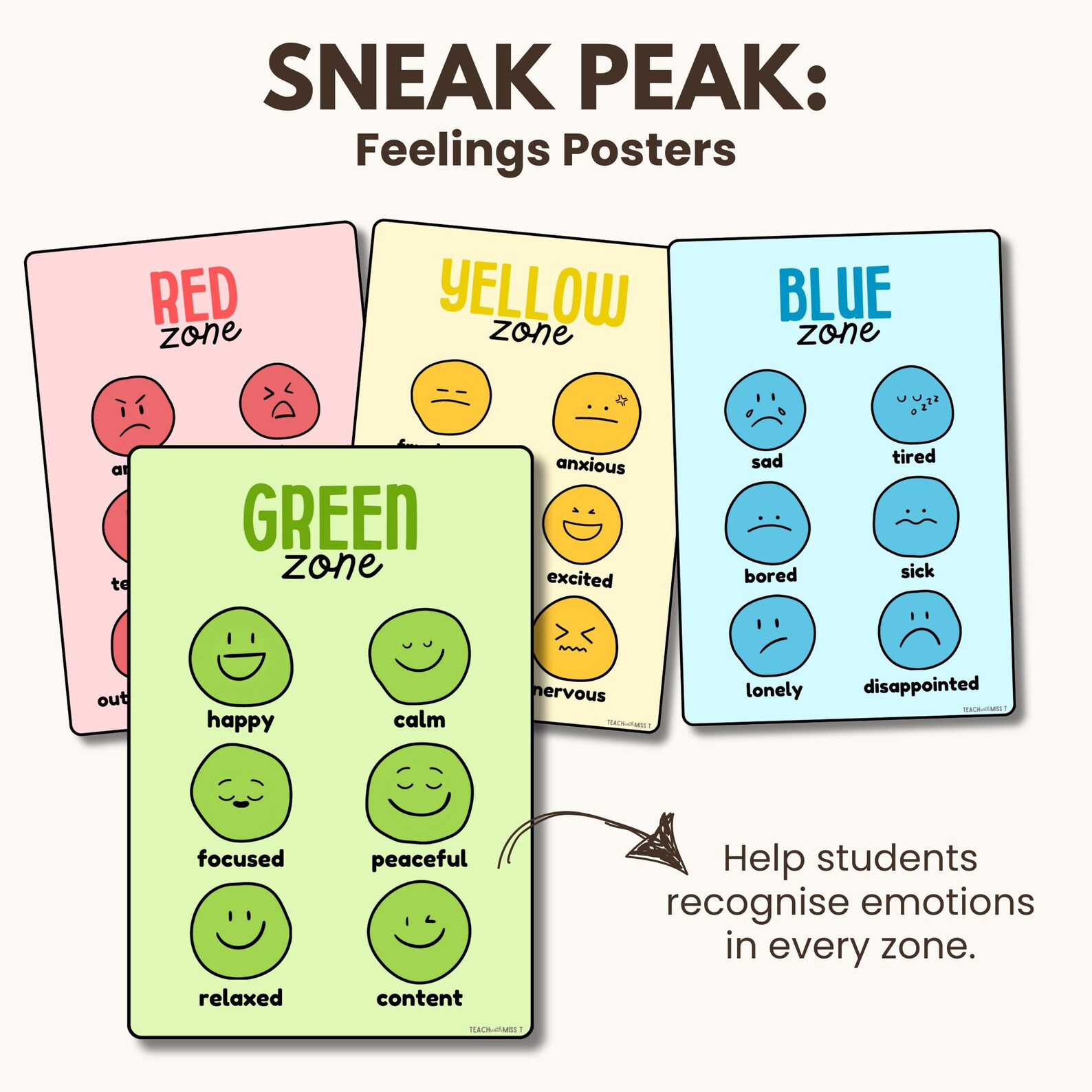 Zones of Regulation Display Bundle | Emotion Display School Pack ...