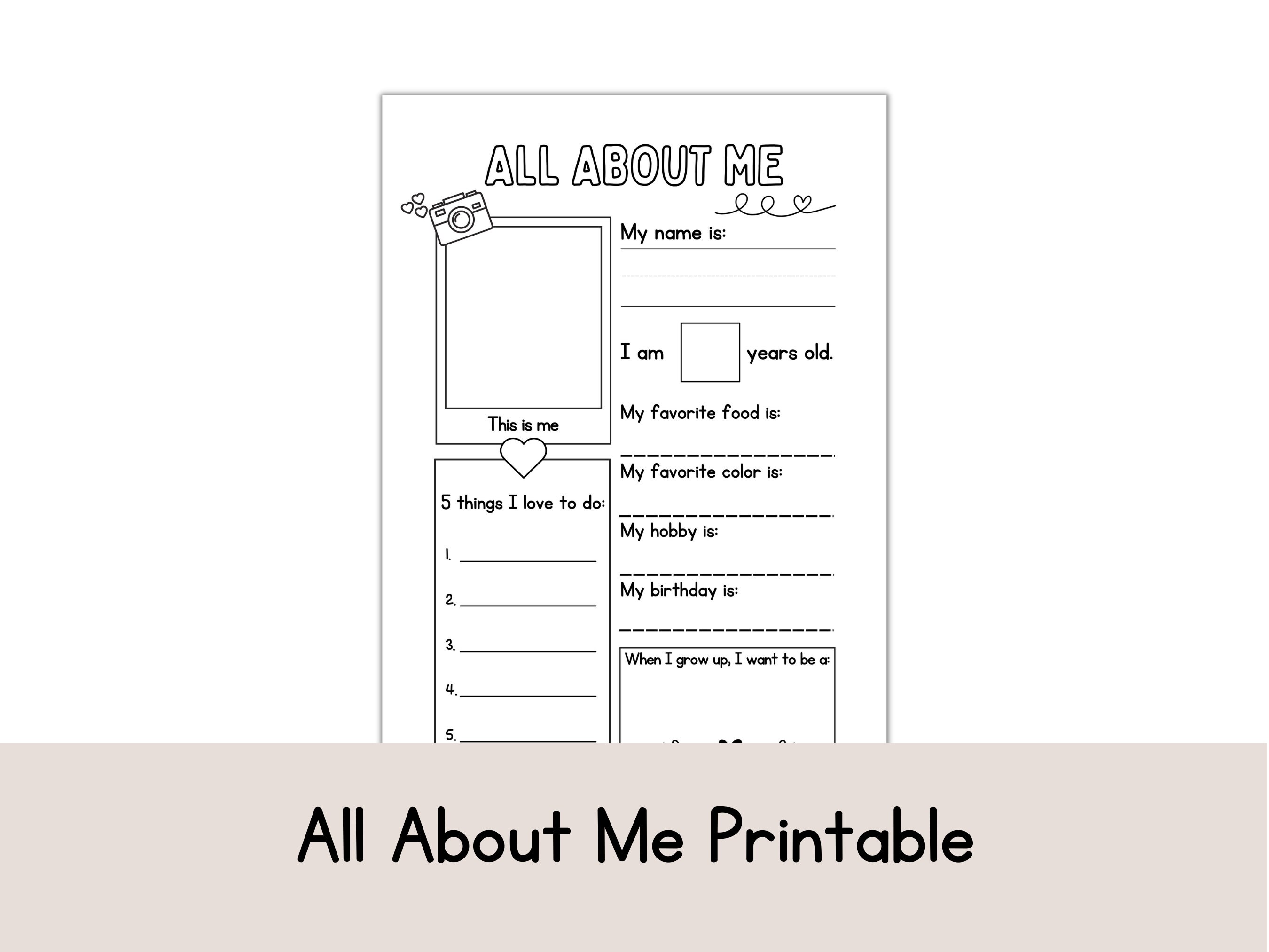 All About My Family Printable Template All About Me Mom Dad - Etsy