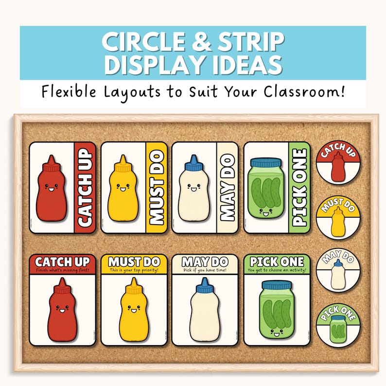 Classroom Task Display Kit: Ketchup, Mustard, Mayo Theme (digital ...