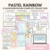Welcome to Our Classroom Door Sign Display Modern Boho Rainbow Theme ...
