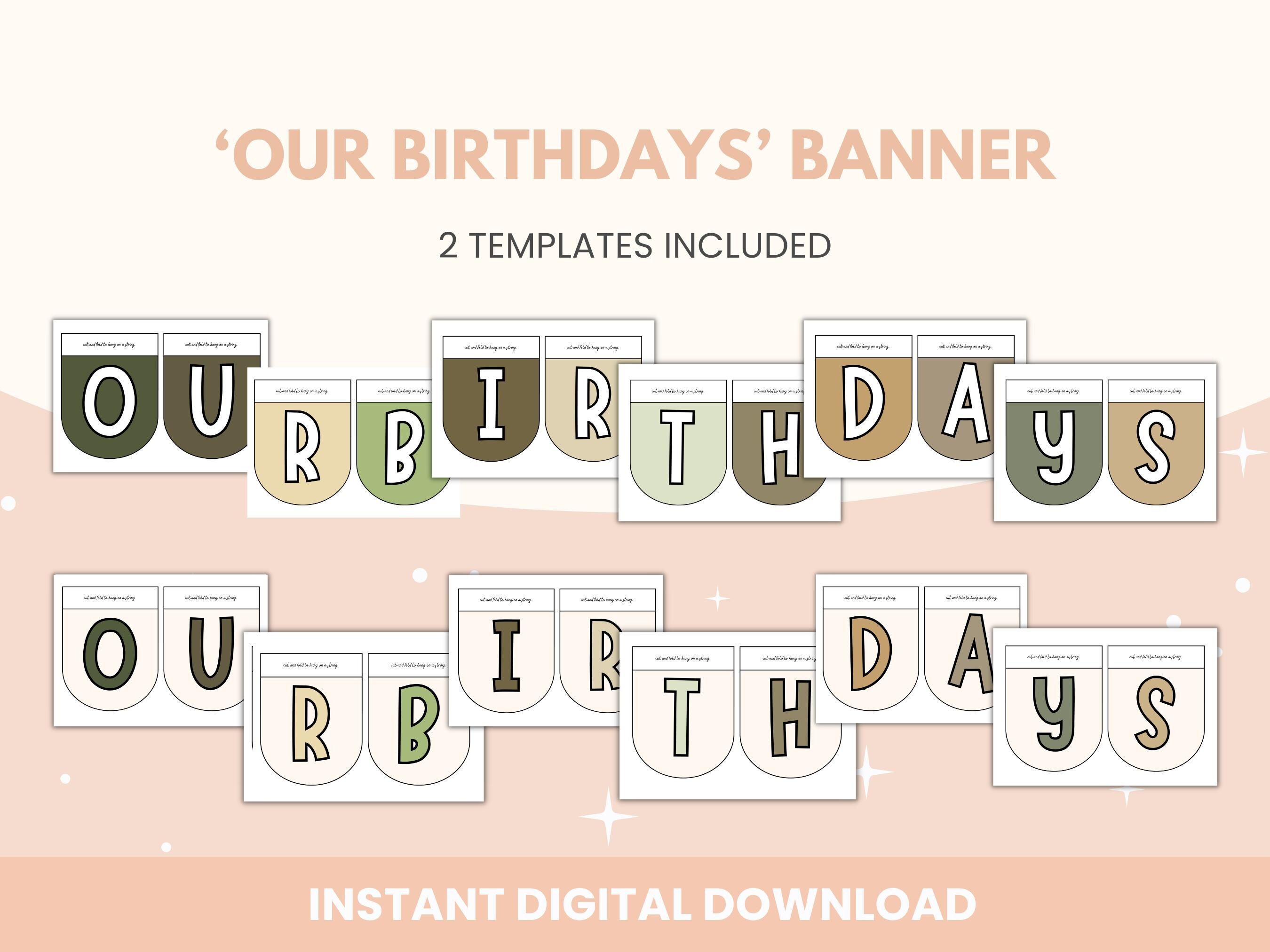 Watercolor Safari Animals Birthday Bulletin Board: Classroom Decor ...