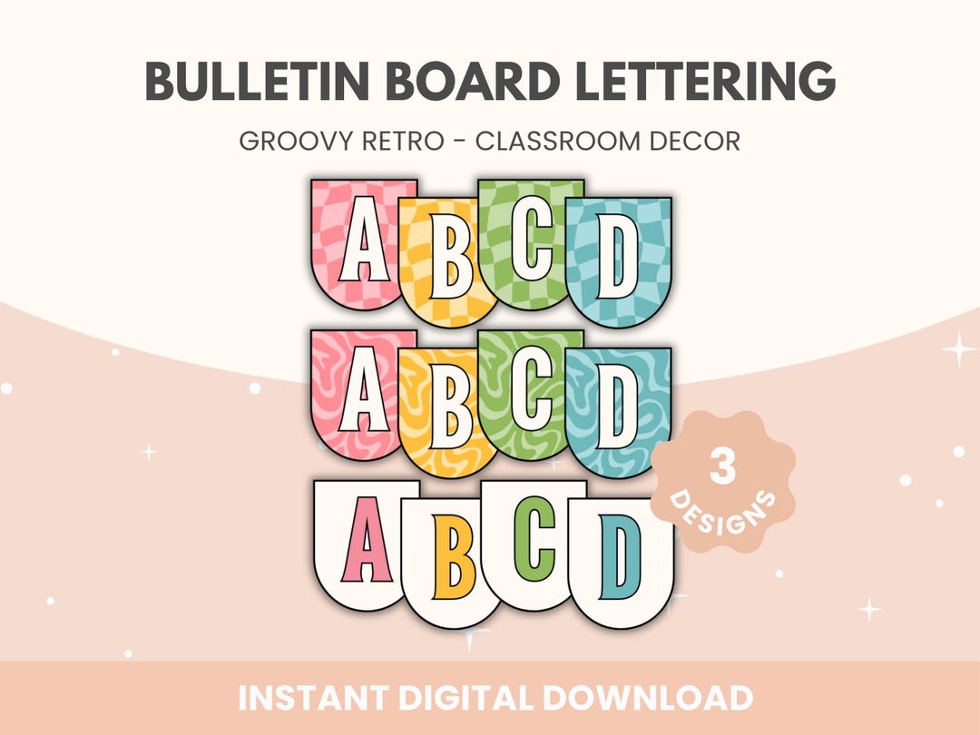 Groovy Retro Bulletin Board Lettering Bundle | Groovy Classroom ...