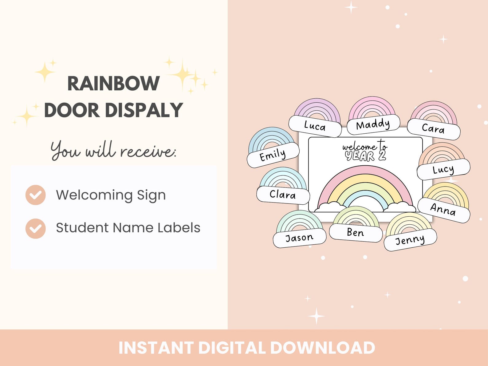 Pastel Rainbow Classroom Door Display | Classroom Door Sign | Classroom ...