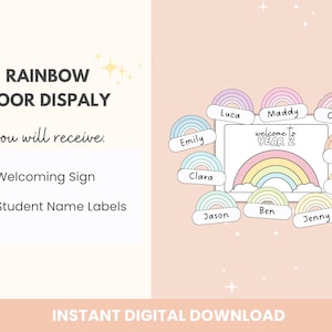 Pastel Rainbow Classroom Door Display | Classroom Door Sign | Classroom ...