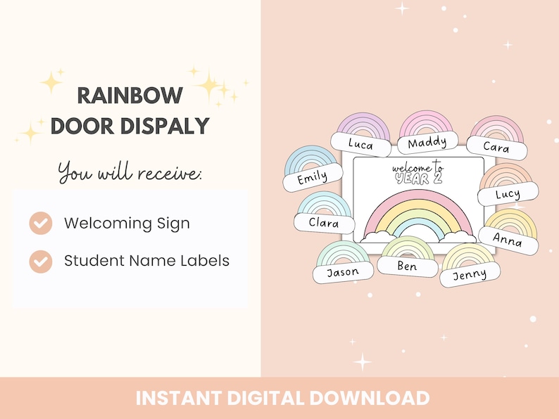 Pastel Rainbow Classroom Door Display | Classroom Door Sign | Classroom ...