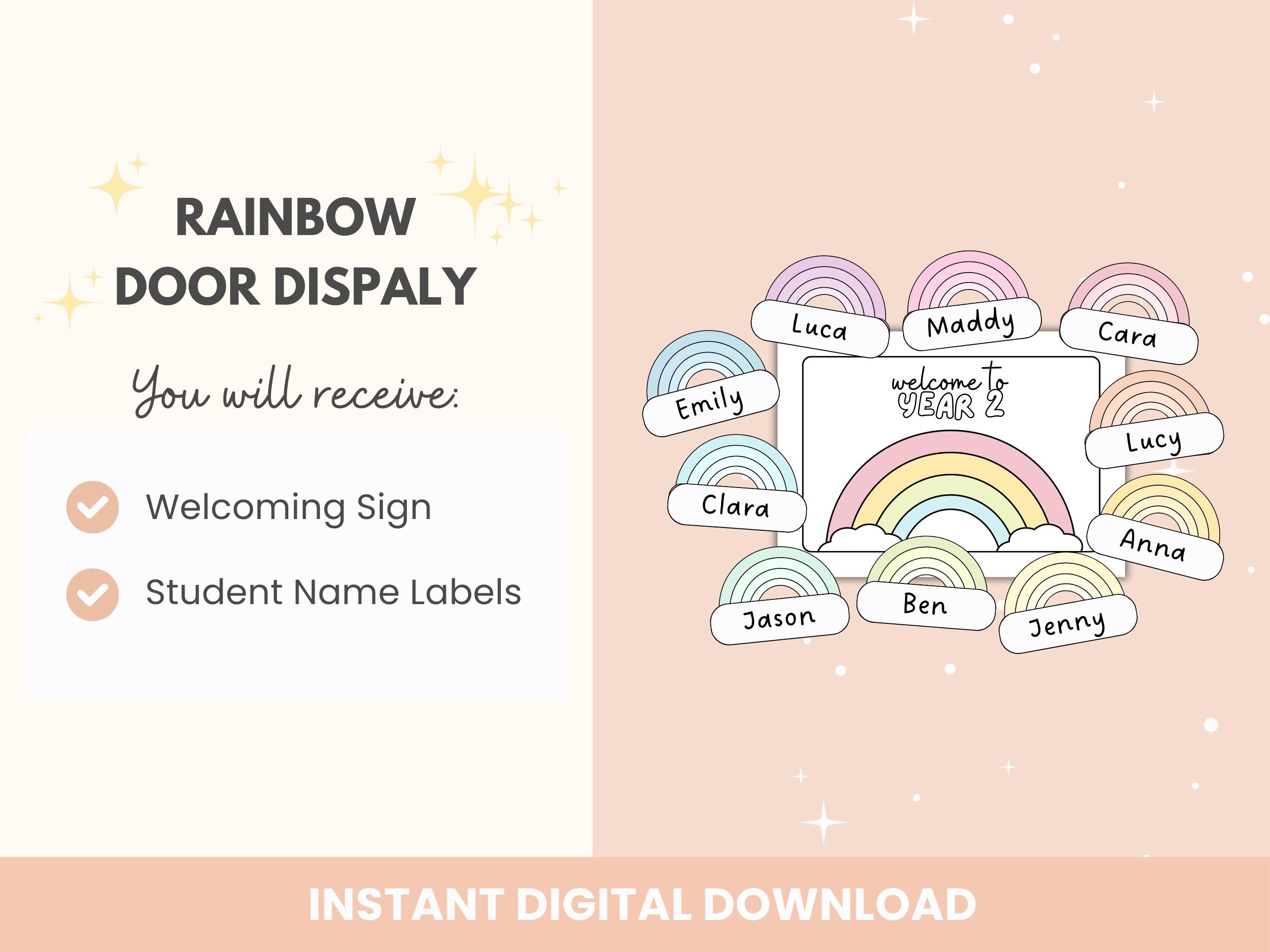 Pastel Rainbow Classroom Door Display | Classroom Door Sign | Classroom ...