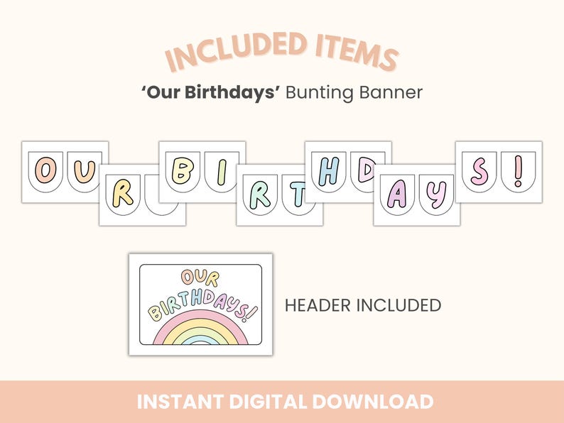 Pastel Rainbow Classroom Birthday Display | Classroom Birthday Bulletin ...