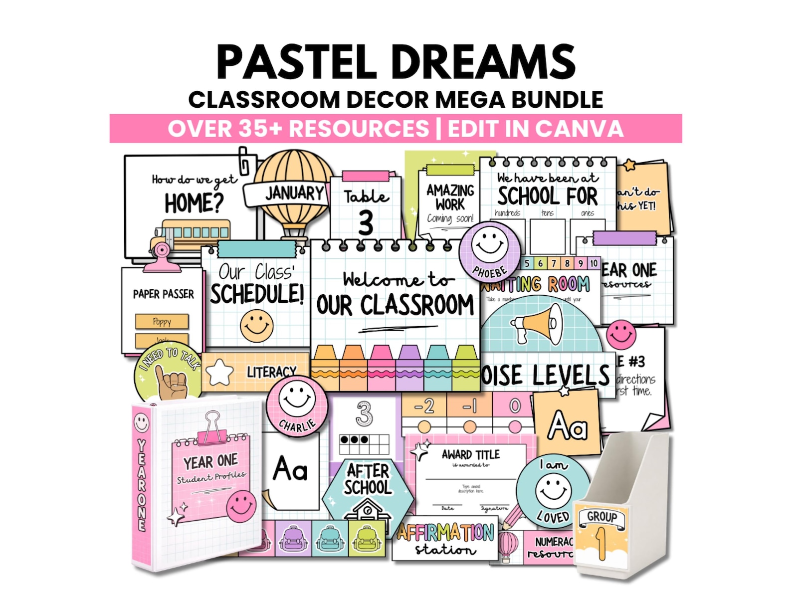 Pastel Dreams Classroom Decor Bundle | Bright Pastel Classroom Decor ...