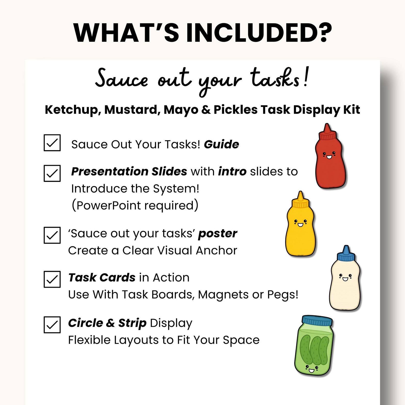 Classroom Task Display Kit: Ketchup, Mustard, Mayo Theme (digital ...