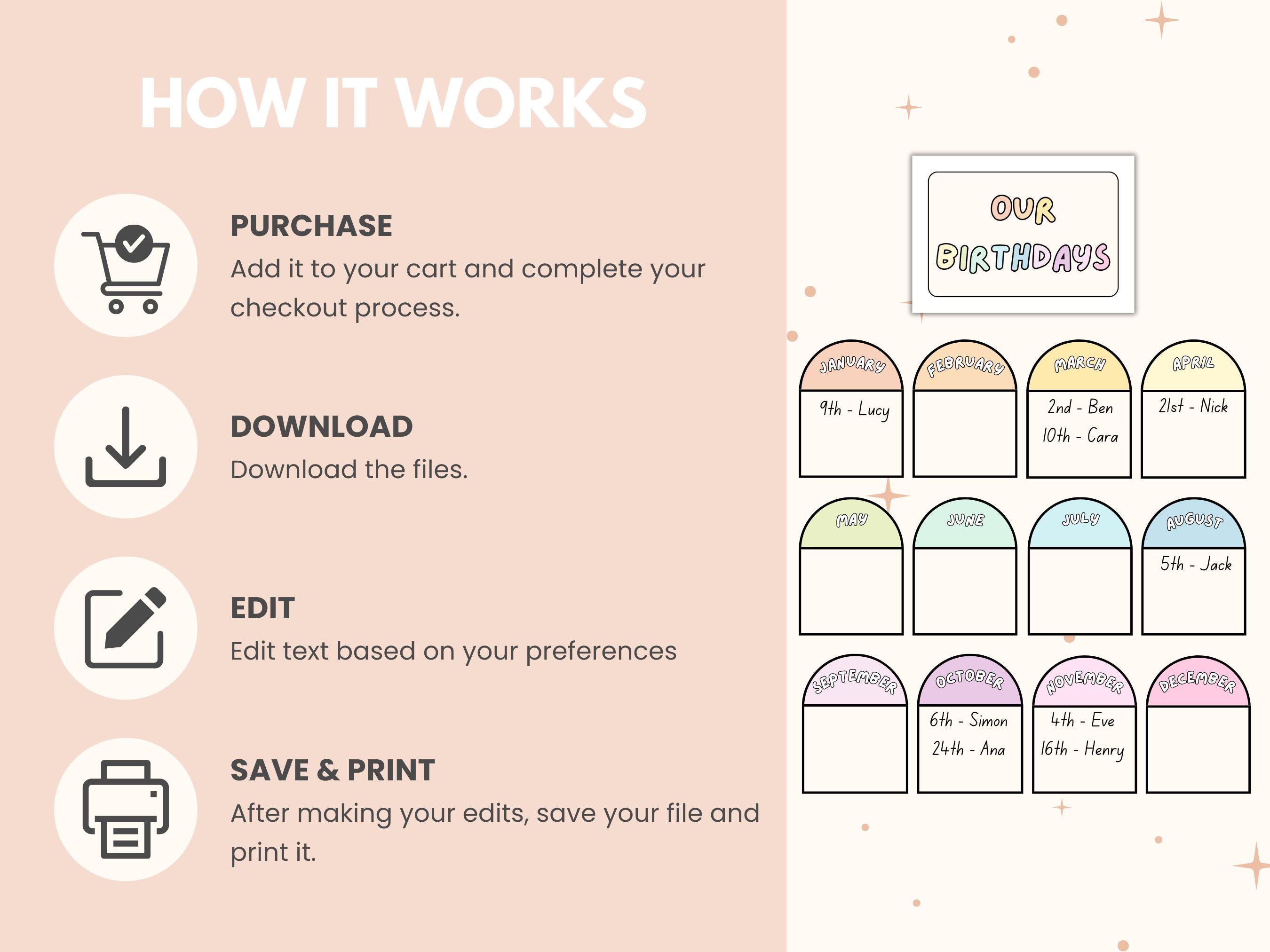 Pastel Rainbow Classroom Birthday Display (digital Download) - Etsy