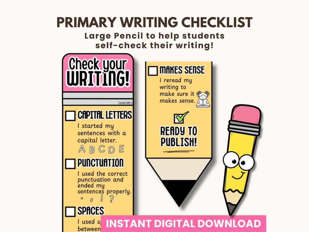 Primary Writing Checklist for Editing | Sentence Writing Anchor Chart ...